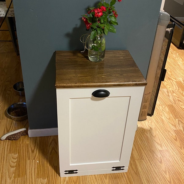 Trash Can Cabinet, Recycling Bin, Laundry Cabinet, Dog Food Storage ...
