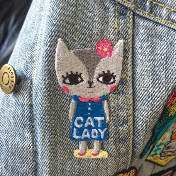 Cat Lady Iron on Patch - Etsy