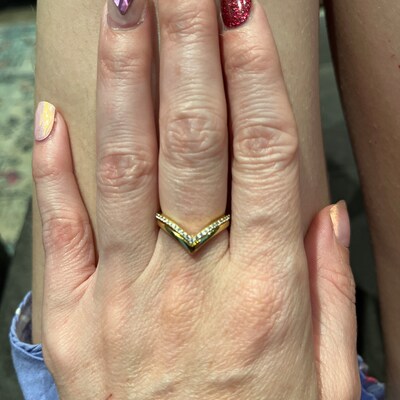 V Ring Set Stacking Ring Chevron Ring Minimalist Ring - Etsy