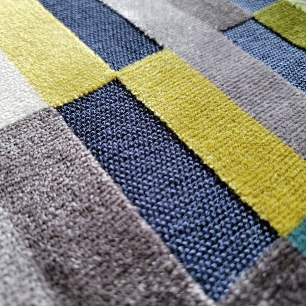 Modified Squares Light Blue, off White, Gray Woven Crypton Coated ...