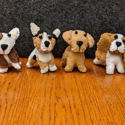 Digital Pdf Sewing Pattern Tutorial for Wool Felt Hand Sewn Dogs Set 3 ...