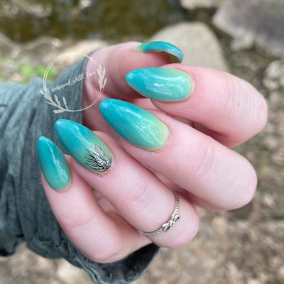 Waves Dip Powder Blue to Light Blue Thermal Dip Powder Dip - Etsy