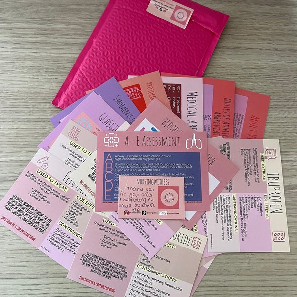 Nursing Essential Flashcards Pack of 8. - Etsy UK