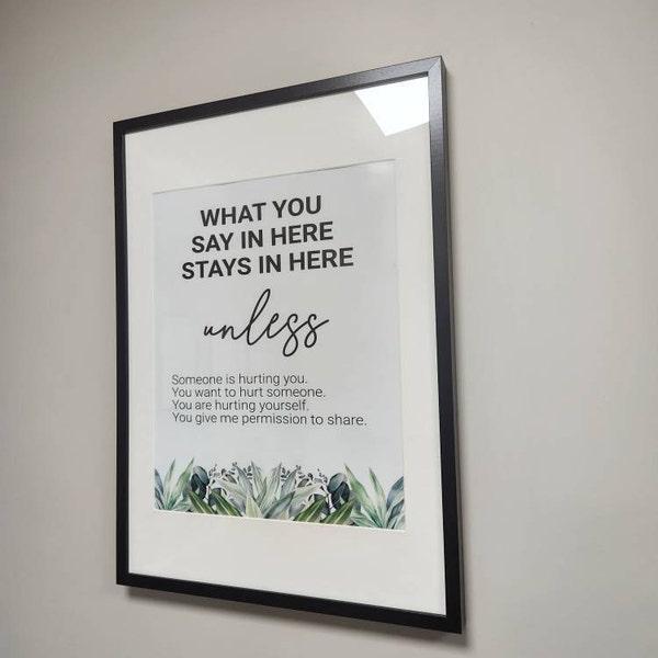 What You Say in Here Stays in Here Sign Therapy Office Decor ...