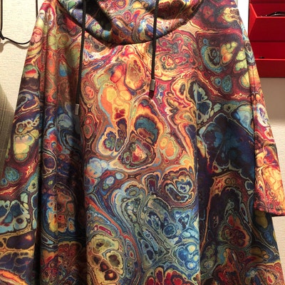 Psychedelic Hooded Poncho, Abstract, Hippie, Psy-trance, Festival ...