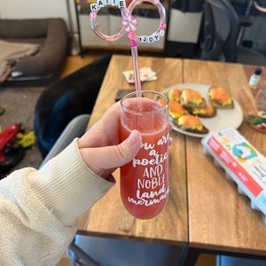 Personalized Silly Straw One Alphabet Bead Embellished Silly Straw ...