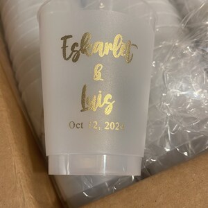 Custom Wedding Cups, Reception Bar Frosted Cups, Personalized ...