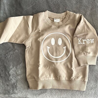 Happy Face Baby Toddler Sweatshirt, Smiley Face Baby Toddler Sweatshirt ...