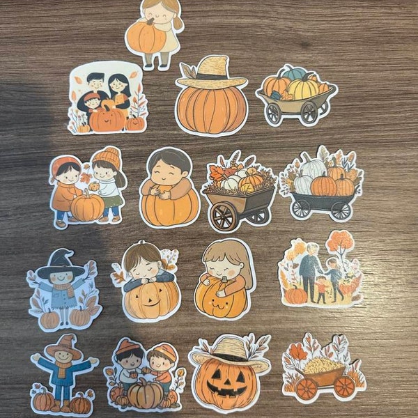 16-pack Autumn Woodland Friends Stickers Waterproof & Laminated for ...