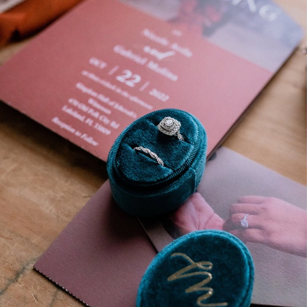 VELVET RING Box, Wedding Rings Box, French Ring Box, Vintage Velvet ...