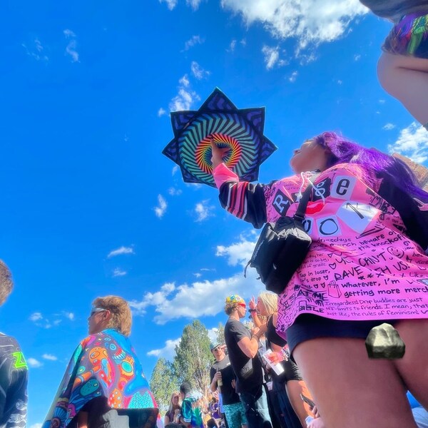 Trippy Squid Flowstar - "v2.0" UV Reactive Sacred Geometry Purple/pink ...