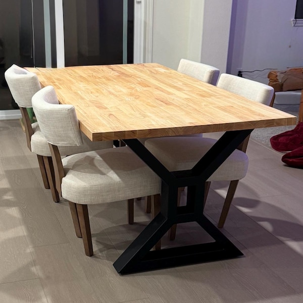 Farmhouse Table Legs: Metal X Frame With Center Cutout, 2x4 Steel Tube ...