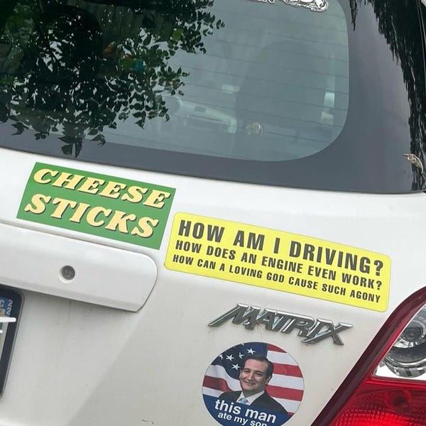 Wizard Bumper Sticker Funny, Cute Car Sticker Decals, Cursed Bumper ...