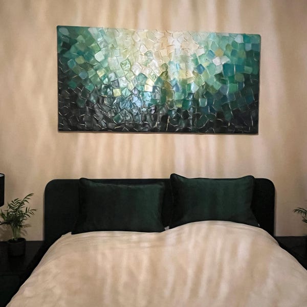 Original Colored Figures Oil Painting on Canvas, Large Wall Art ...