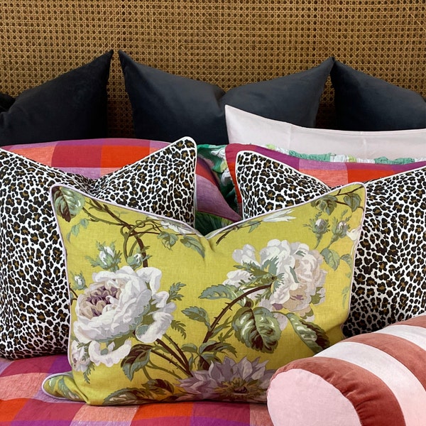 Gold and Black Tiger Skin Motif Poly-velvet Cushions From the Royal ...