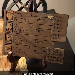 Custom Wooden Final Fantasy 9 Menu Screen With Characters You Can Pick ...