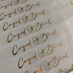 1 Long Custom Text Sticker Sheet Clear or White 20-50 Stickers Each ...