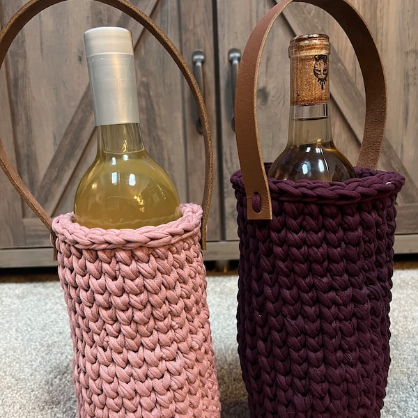 Wine Tote Crochet Pattern – Modern Wine Holder Bag, PDF Crochet Pattern ...