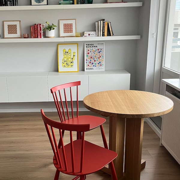 Small Custom Kitchen Table, Handmade Natural Solid Wood Oak Dining ...