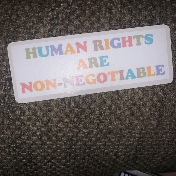Human Rights Stickers | Human Rights Are Non-negotiable Sticker ...