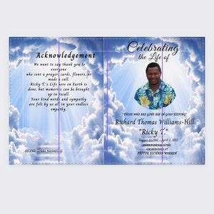 2 Page Funeral Program Template, 8.5x11 Obituary Template Canva ...