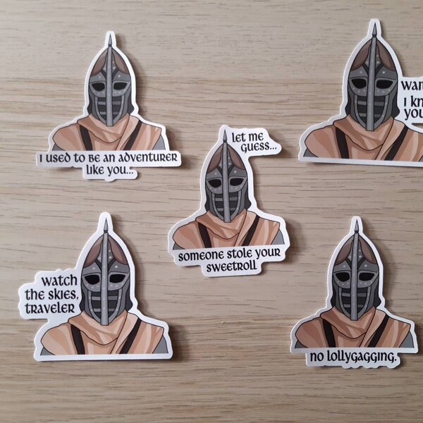 Skyrim Guard Stickers! - Cute, Gaming, Stickers, Gamer, Geeky, Nerdy ...