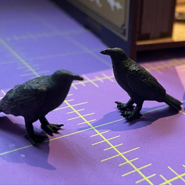 Handmade Miniature Ravens, Mini Set of 2 or 3 Halloween Crows, Style 1 ...