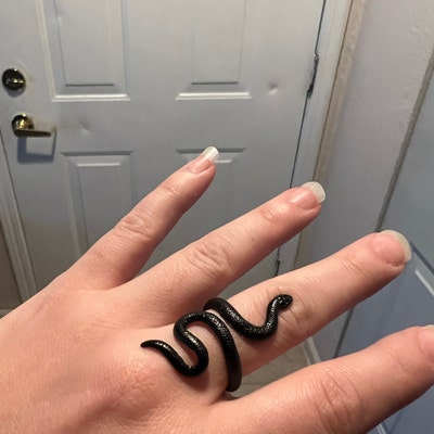 Cool Black OR Green OR Purple Snake Ring / Cool Adjustable Ring ...