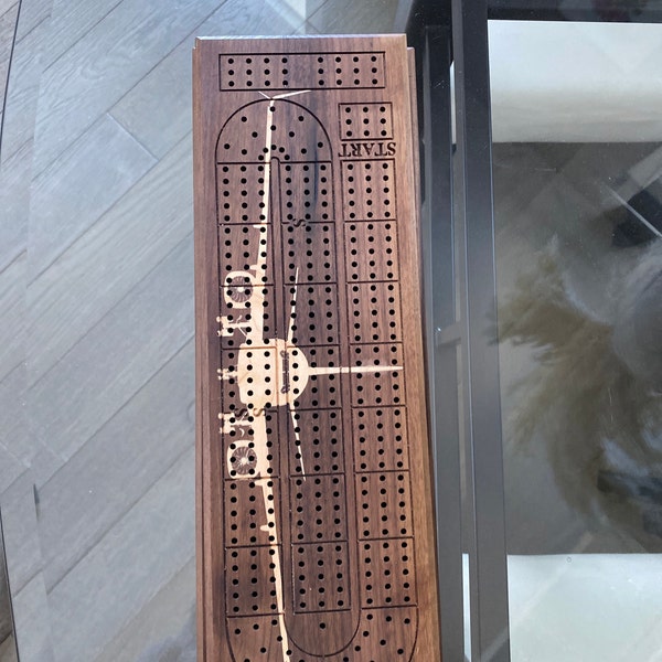 Lined Walnut Crib Board | Cribbage Board |skunk Lines |card and Peg ...