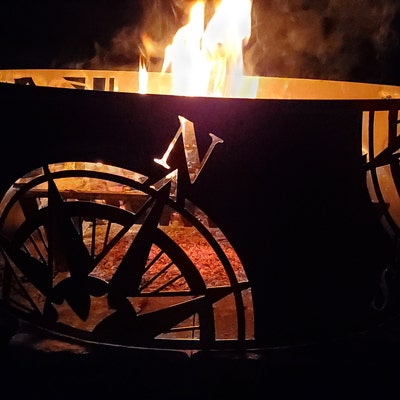 Compass Fire Ring, Compass Rose, Fire Pit, Corten Outdoor, Map ...
