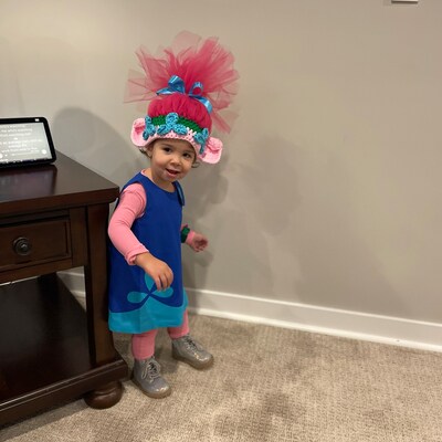 Poppy Trolls Outfit for Birthday Party, Princess Poppy Dress Cape ...