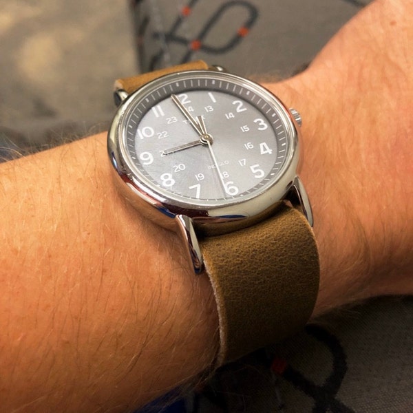 Leather Watch Strap for Timex Weekender - Brown Crazyhorse - Etsy
