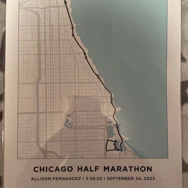 Chicago Half Marathon Course Map | Personalized Chicago Half Marathon ...