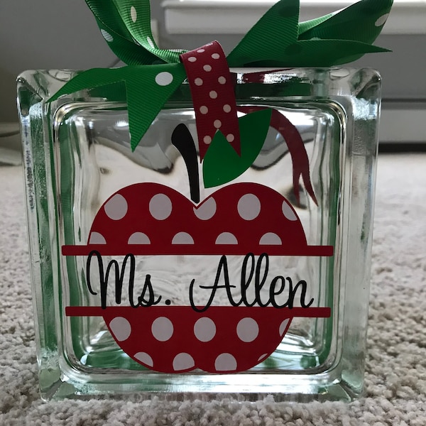 Personalized Glass Block, Teacher Gift, Teacher Appreciation, Teacher ...