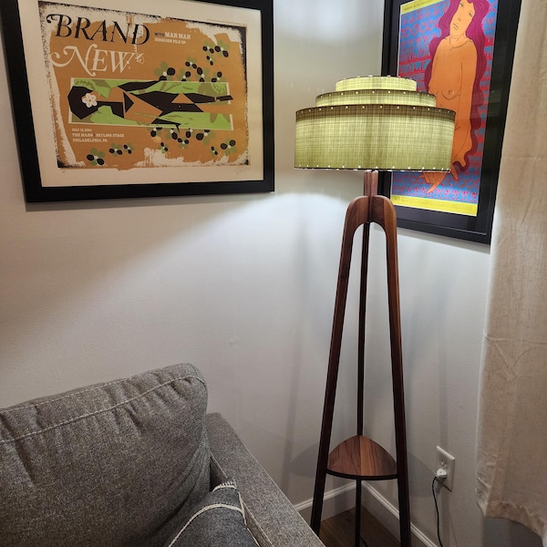 Mid Century Modern Lamp Shade / 2 Tier Fiberglass / Hand Made Atomic ...