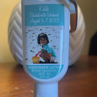 Personalized Bachelorette Party Sunscreen Favor SPF 30 1oz 2oz Clip ...