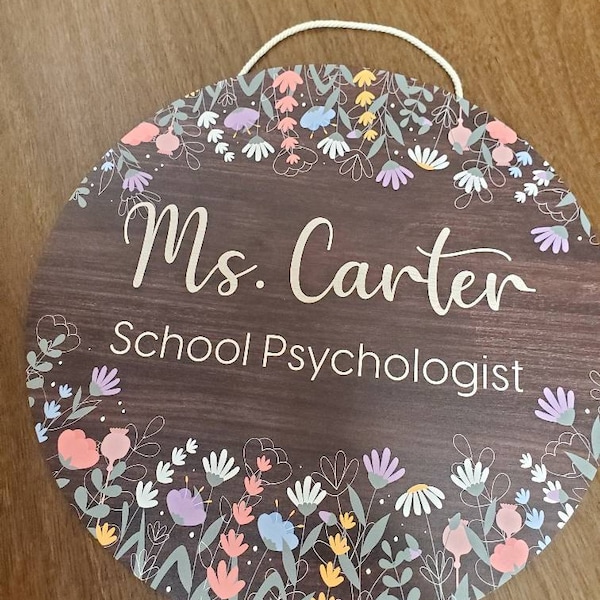 School Psychologist Door Sign, Personalized School Psychologist Door ...