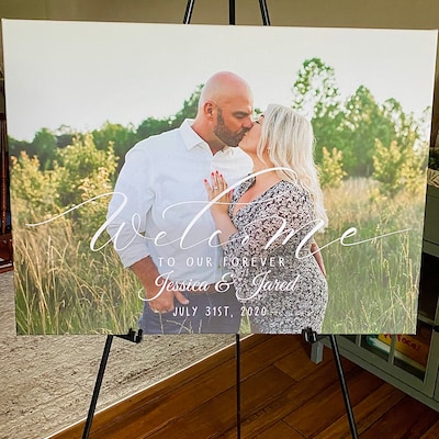 Picture Wedding Sign Canvas, Welcome Wedding Sign on Canvas, Custom ...