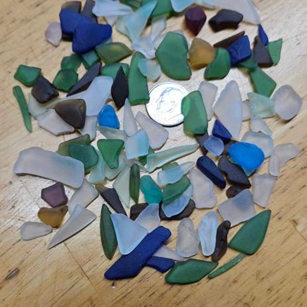 Small Sea Glass Beach Glass Frosty Tumbled Beach Glass Great for Stain ...