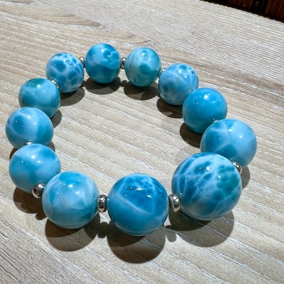 Magnificent Super Blue Larimar Slab With Copper,aaa Larimar,copper ...