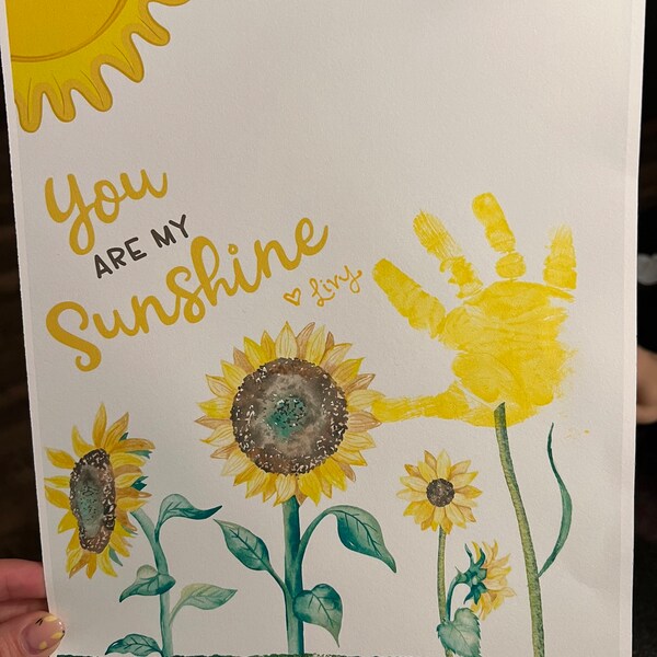 Sunflower Sunshine Handprint Printable Footprint Art Daycare Activities ...