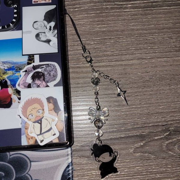 Handmade Crystal Matching BFF JJK Anime Inspired Phone Charm Keychain ...
