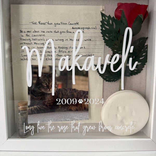 Personalized Pet Dog/cat Memories Memorial Keepsake Shadowbox With Name ...
