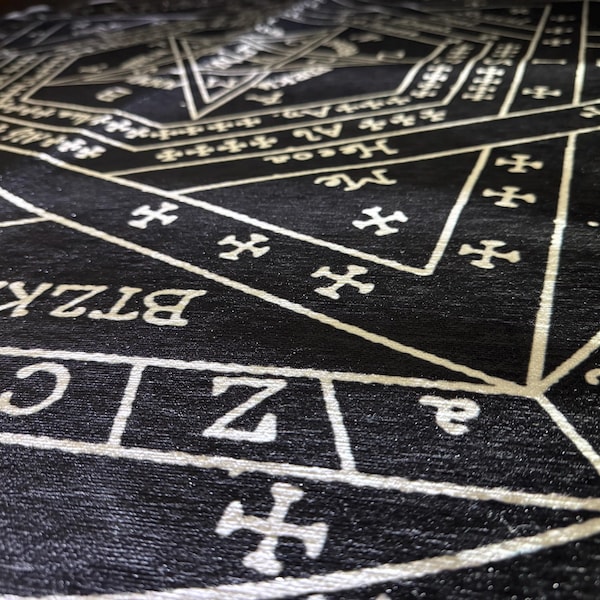 Enochian Magick Magic Circle Round Carpet Hermetic Rosicrucian Esoteric ...