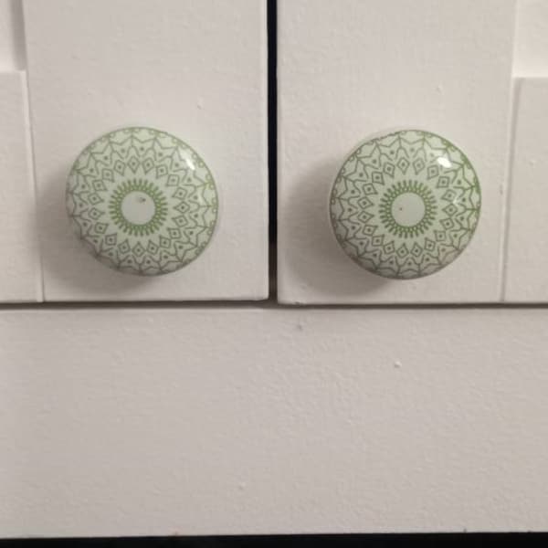Vintage Style Sage Green Drawer Knob Light Green Ceramic Knob Cabinet ...
