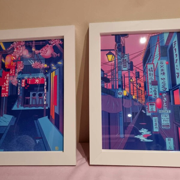 Tokyo/japan A4 Print Set of 2. Shinjukushibuyastreetneon - Etsy UK