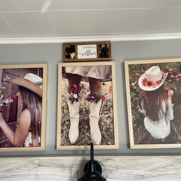 Genuine Cowhide Wood Sign, Customizable Rustic Sign, Rustic Decor ...