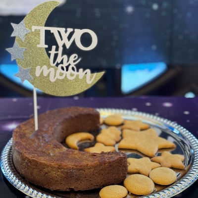 Two the Moon Birthday Cake Topper, Second Birthday Decoration, Outer ...