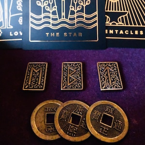 Metal Bronze Brass Rune Set Elder Futhark Norse Shamanic Odin Magic ...