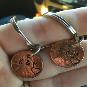 2 Personalized Keychain Set Boyfriend Gift Girlfriend Gift Engraved ...